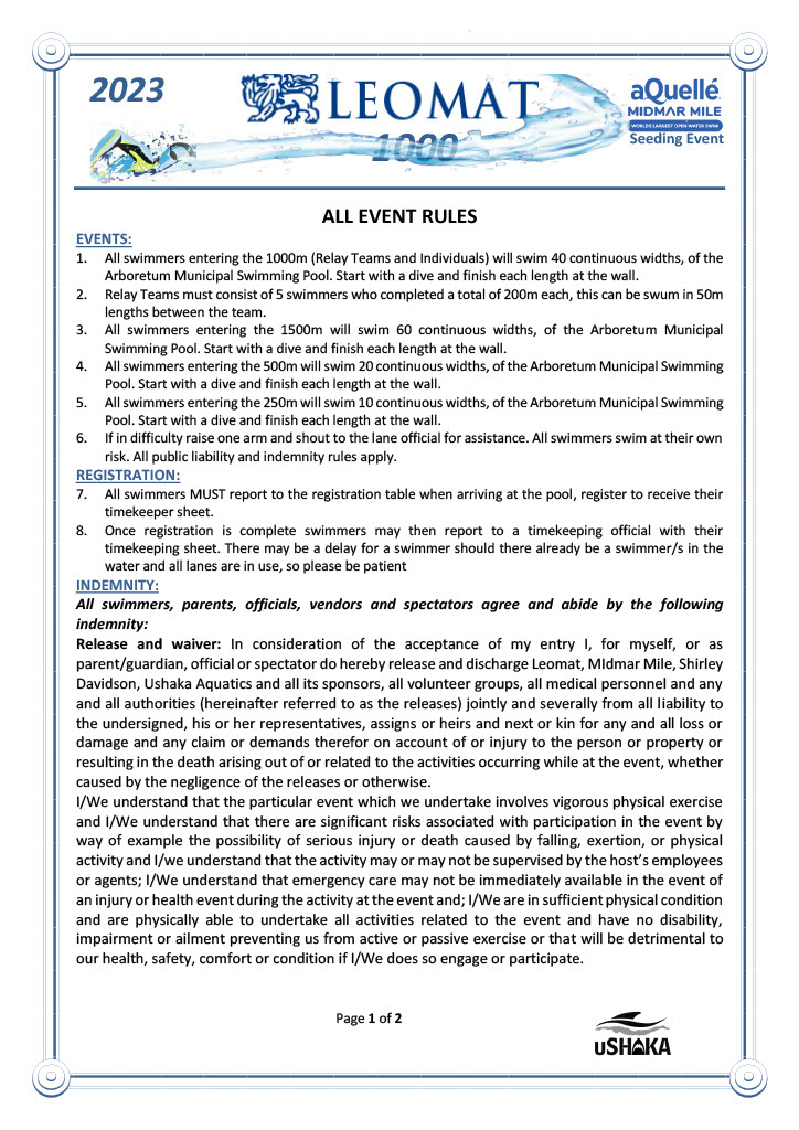 Rules & Regs – Leomat 1000